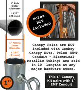 10' Wide Slope Canopy Kits (1") – Cowboy Canopy
