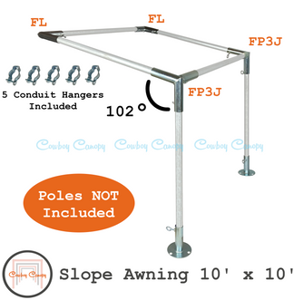 Wall Mounted Slope (Lean-To) Awning – Cowboy Canopy