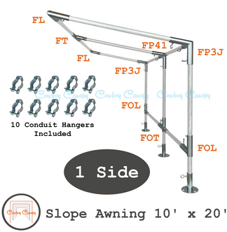 Wall Mounted Slope (Lean-To) Awning – Cowboy Canopy