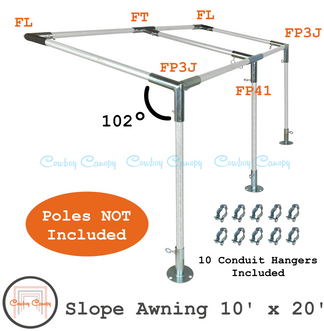 Wall Mounted Slope (Lean-To) Awning – Cowboy Canopy